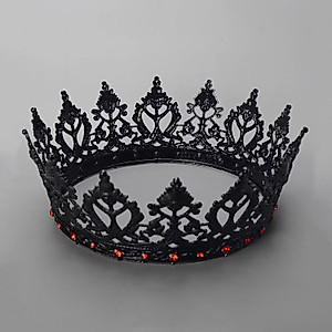 S SNUOY King Crowns for Men Black Crown for Women Medieval Crowns and Tiaras Rhinestone Metal Headpieces for Prom Cosplay Party Homecoming Birthday Halloween Christmas