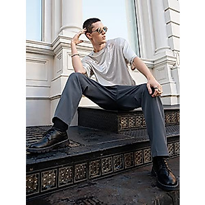 WDIRARA Men's Metallic Crewneck Short Sleeve Party Club Oversized Tee Shirt Top Silver M