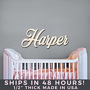 Personalized Wooden Baby Name Sign – Nursery Wall Letters, Kids’ Room Décor, 1/2" Thick, 12"-33" Wide