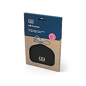 monbento - Lunch Bag MB Pochette L Natural Onyx - Polyester and Cotton Large Lunch Tote - For Work Lunch Packing - Can Contain a Bento Box + a Bottle + a Cutlery Set - Cream & Black