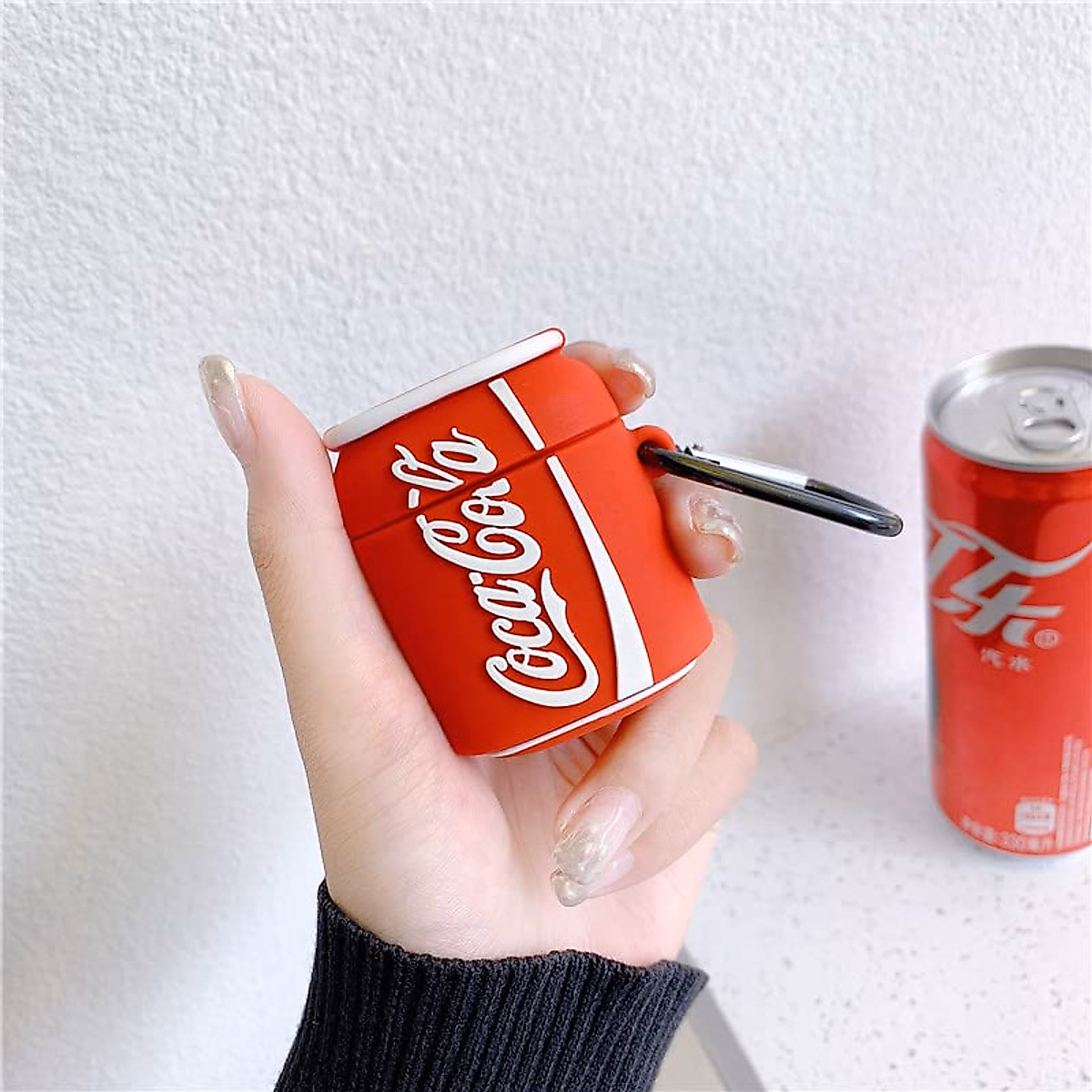 Ultra Thick Soft Silicone Coke Cola Case for Apple AirPods 1 2 1st 2nd Generation AirPods1 AirPods2 Red Can Drink Classic Decent Simple Design Boys Girls Men