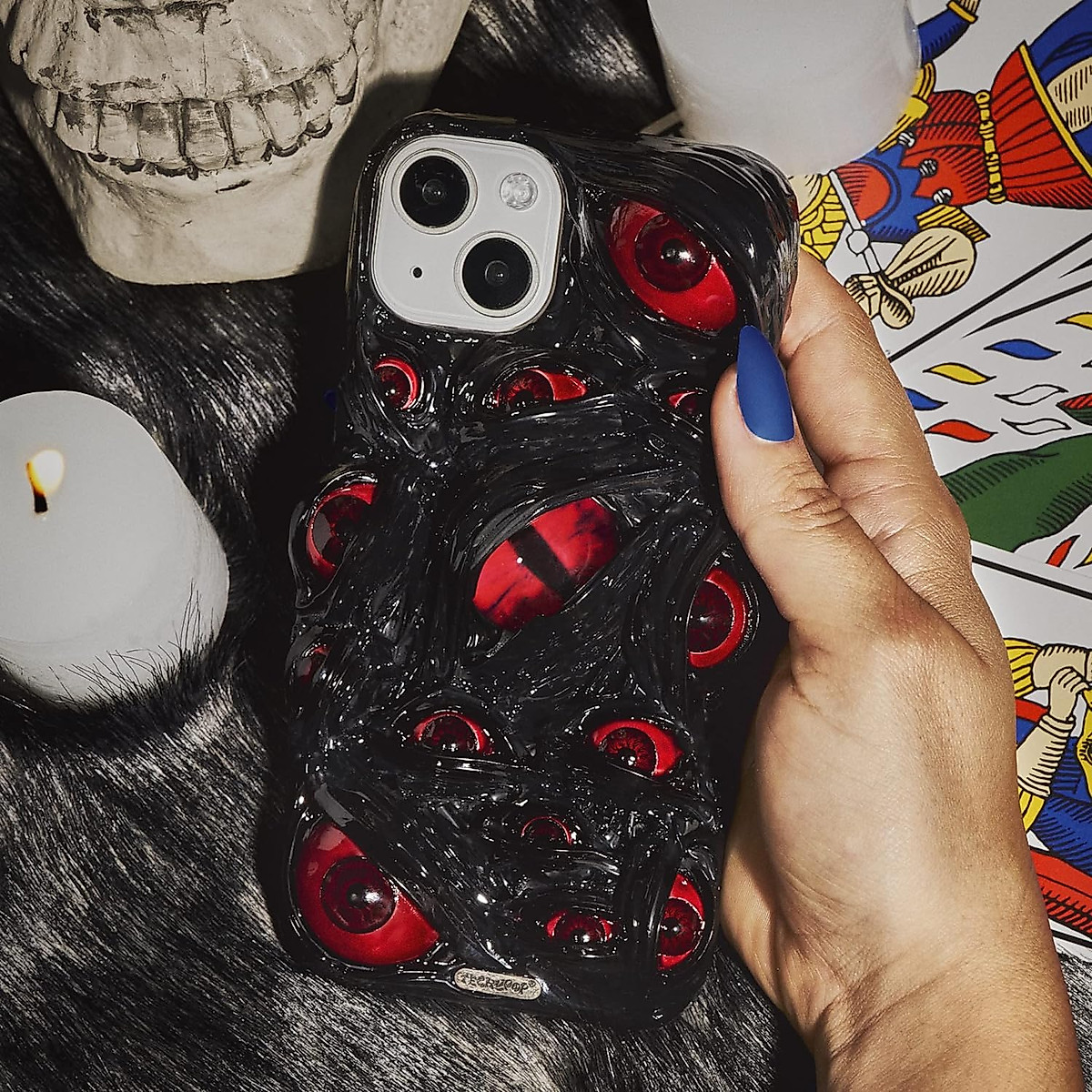 Techypop- Cat Eye in the Dark Handmade Phone Case (Compatible with iPhone 15 Pro)