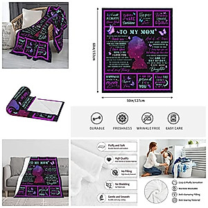 KJACGAD Birthday Gifts for Mom from Daughter, Mothers Day Mom Gifts from Daughters, Mom Birthday Gifts from Daughters, Best Mom Ever Gifts Throw Blankets 60"x 50"