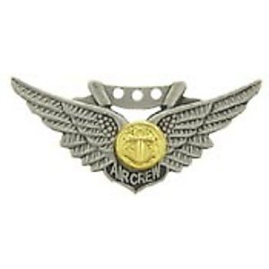 EagleEmblems P12025 Wing-USN,Combat Aircrew (Mini) (1-1/16'')