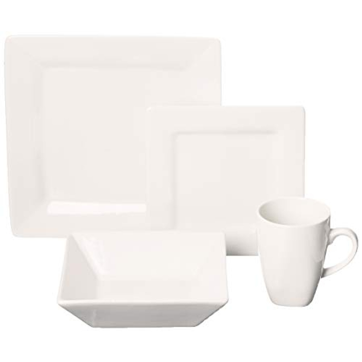 10 Strawberry Street Nova Square 16 pc Dinnerware Set, Cream White