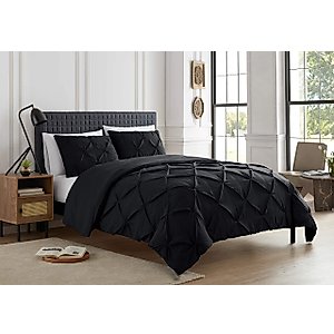 Sweet Home Collection 3 Piece Duvet Cover Pintuck Pinch Pleat Design Soft Luxurious All Season Set