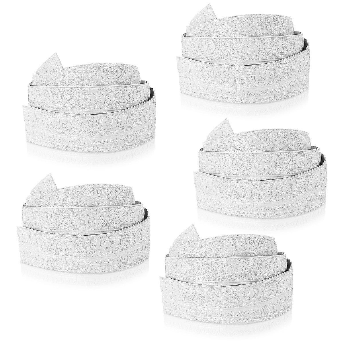 TaoBary 5 Roll 90 x 3 Inch Self Adhesive Flexible Foam Molding Trim Wallpaper Border 3D Sticky Decorative Wall Lines Peel and Stick Trim Wall Trim Baseboard Trim for Home Hotel DIY Decor