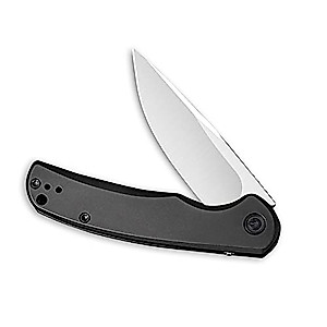 CIVIVI NOx Frame Lock Pocket Knife, Flipper Folding Knife with 2.97" Nitro-V Blade Stainless Steel Handle, Reversible Pocket Clip C2110B (Black)