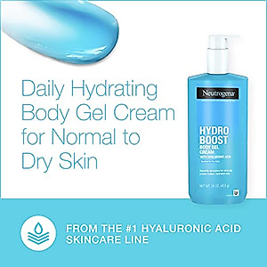 Neutrogena Hydro Boost Body Gel Cream, Hydrating Body Lotion with Hyaluronic Acid for Normal to Dry Skin, Hyaluronic Acid Lightweight Moisturizer, 16 OZ (Pack of 2)