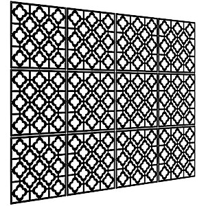 KERNORV Hanging Room Divider Decorative Screen Panels Made of PVC Room Divider Panels for Living Room Bedroom Office Restaurant (Black, 12 PCS)