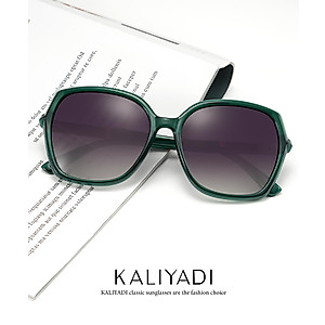 KALIYADI Polarized Sunglasses Womens Trendy Square Ladies Sun Glasses Classic Shades Sparkling Frame UV400 Protection(Green)