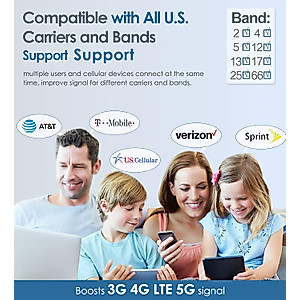 Amazboost Cell Phone Booster for Home -Up to 2,500 sq ft, Cell Phone Signal Booster Kit, All U.S. Carriers -Compatible with Verizon, AT&T, T-Mobile, Sprint & More-5G 4G LTE 3G FCC Approved