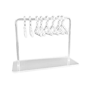UGPLM Earring Hanger Earring Holder Stand Photography Display Props Coat Hanger Earring Rack Earring Organizer for Desktop Closet Vanity Table, Clear