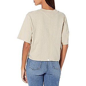 The Drop Women's Sydney Short-sleeve Cropped Crew Neck T-shirt, Sand, L