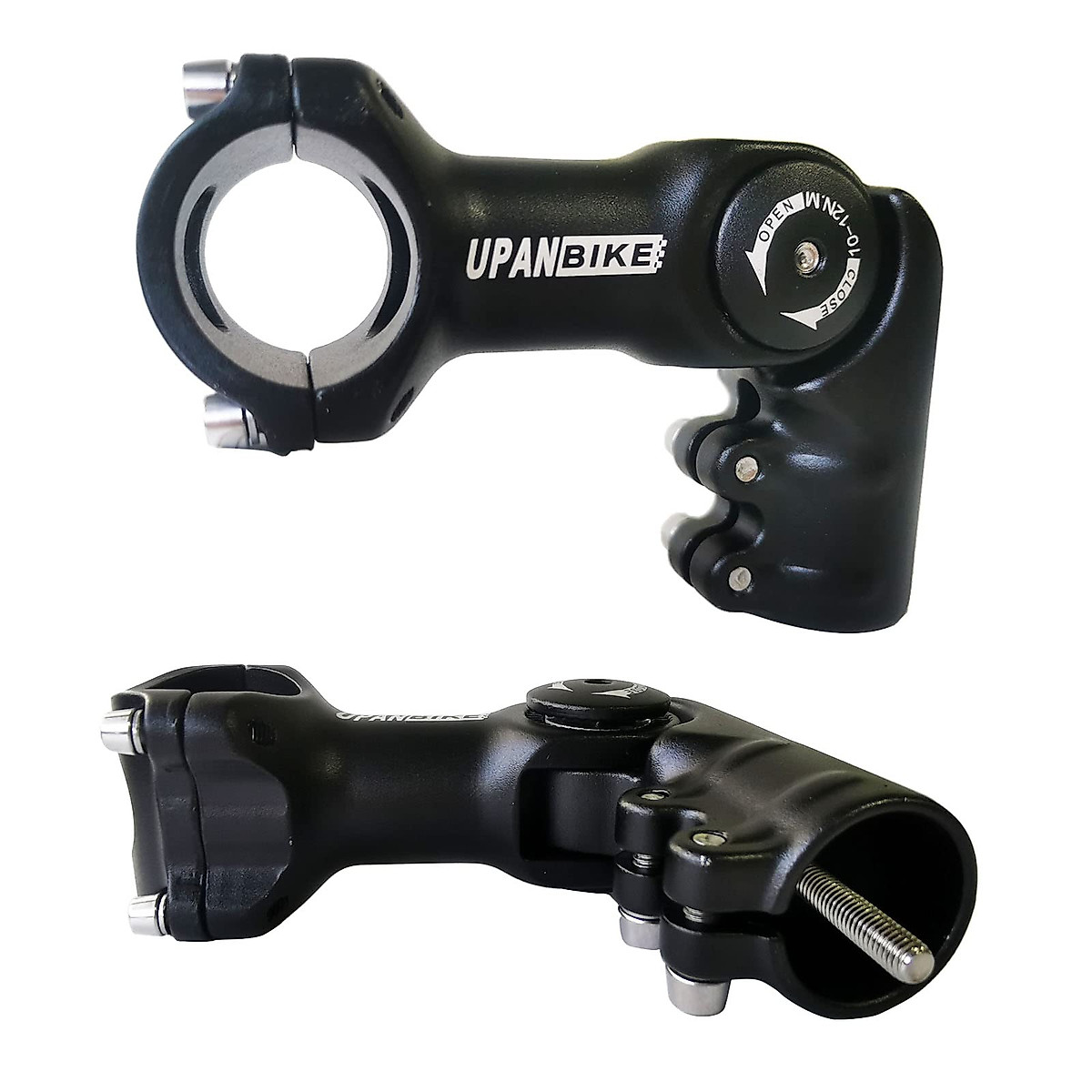 UPANBIKE Adjustable Bike Stem Riser Adapter 120 Degree 31.8mm*55mm Adjustale Angle Bicycle Stem Extender for Mountain Bike Road Bicycle MTB BMX