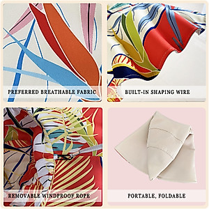 7" Women's Wide Brim Sun Hat, Large Foldable UV Protective Sun Hat, can be worn on both sides, suitable for beach, gardening, travelling, hiking（Flower/Khaki）