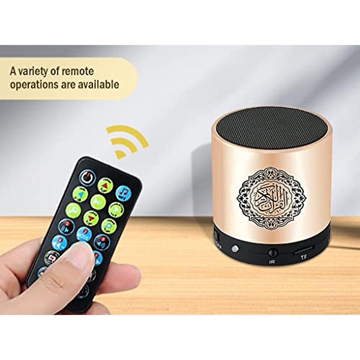 Hitopin Portable Digital Quran Speaker with Remote Control over18 Reciters and 15Translations Available Quality Qur'an Speaker Arabic English French, Urdu etc Mp3 FM Radio