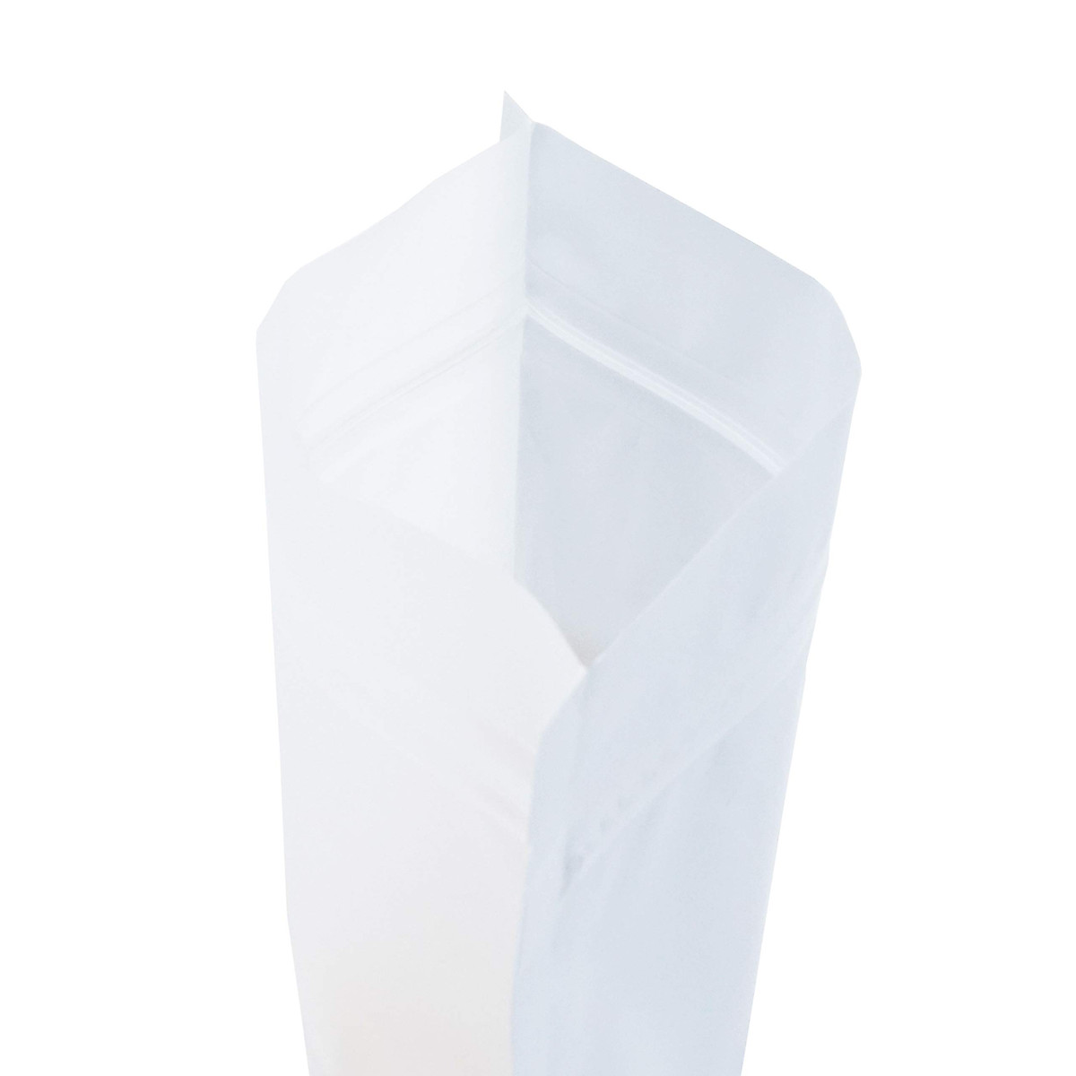 QQ Studio Pack of 100 Translucent Front Matte White Poly Plastic Resealable Bags (1.7oz (4" x 6"), White Stand-Up Pouch)