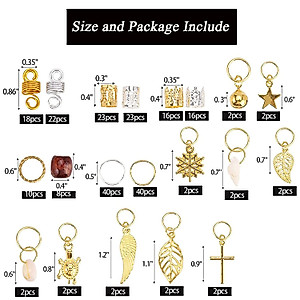 Tecbeauty 236 Pieces Hair Jewelry for Women Braids Rings Cuffs Clips Aluminum Beads Dreadlock Accessories-Box Storage