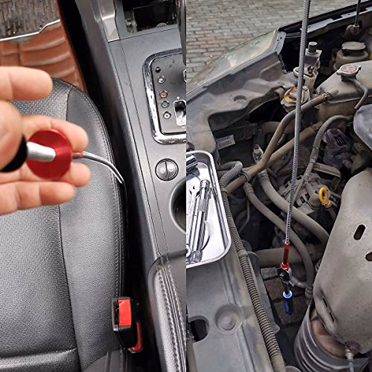 VASTOOLS Flexible Claw Pickup Tool with Magnet,28", 2-in-1 Magnetic Pickup Tool, 4-Finger Claw, Rustless Flexible and Stiff Shaft, User-friendly, Versatile