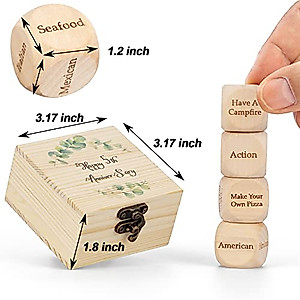 5th Anniversary Wood Gifts for Him, 5 Year Anniversary Wooden Date Night Dice Gifts for Her, 5th Anniversary Wedding Gifts for Wife, Couple Gifts for Him and Her, 5th Anniversary Happy Gift for Couple