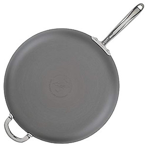 Rachael Ray 80089 Professional Hard Anodized Nonstick Frying/Fry Pan/Skillet with Helper Handle, 14 Inch - Gray