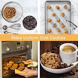 Large Cookie Scoop. 3 Tbsp Cookie Scoop for Baking, Cookie Dough Scoop, Cupcake Scoop, 2 3/32 inches / 53 mm Ball, 18/8 Stainless Steel, Secondary Polishing