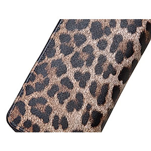 Foyinbet Leopard Print Wallets for Women Cheetah Animal Print Wallet and Purse Leather Zipper Closure Card Slots Brown