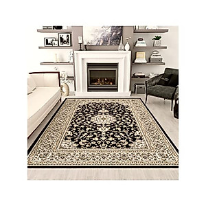 New Traditional Area Rugs 2x3 Black Foyer Rugs 2x4 Persian Rug with Medallion, 2x3 Red Scatter Rugs