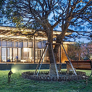 ELEGLO 5W Low Voltage LED Landscape Lights,12V/24V AC/DC Landscape Lighting,Outdoor Lawn Tree Flag Spotlights with Spike Stand,IP65 Waterproof Garden Pathway Lights (8 Pack Warm White with Connector)