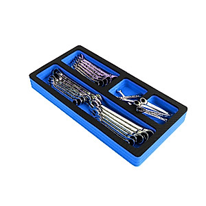 Polar Whale Tool Drawer Organizer Insert Blue and Black Durable Foam Strong Non-Slip Anti-Rattle Bin Holder Tray 20 x 10 Inches 4 Pockets Fits Craftsman Husky Kobalt Milwaukee and Many Others