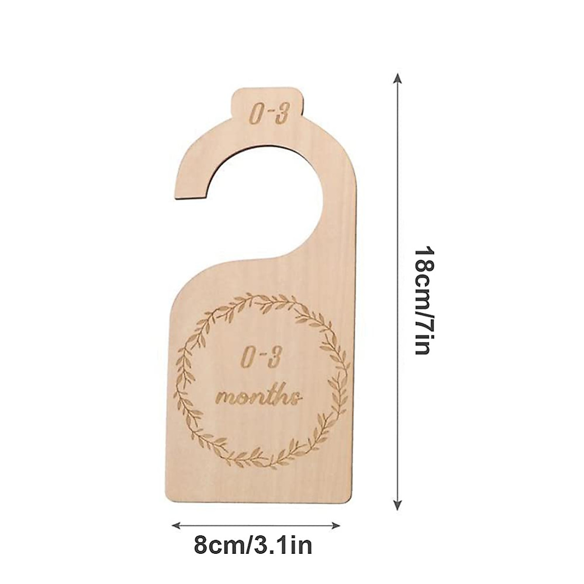 Baby Closet Size Dividers,Baby Closet Size Divider Wooden Baby Closet Organizers Hanging Closet Dividers from Newborn Infant to 24 Months for Home Nursery Baby Clothes(7 Pieces) (2)