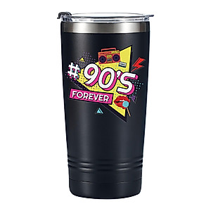 Onebttl 90s Retro Nostalgia Gifts Tumbler Travel Coffee Mug, Stainless Steel Insulated with Lid 20oz/590ml