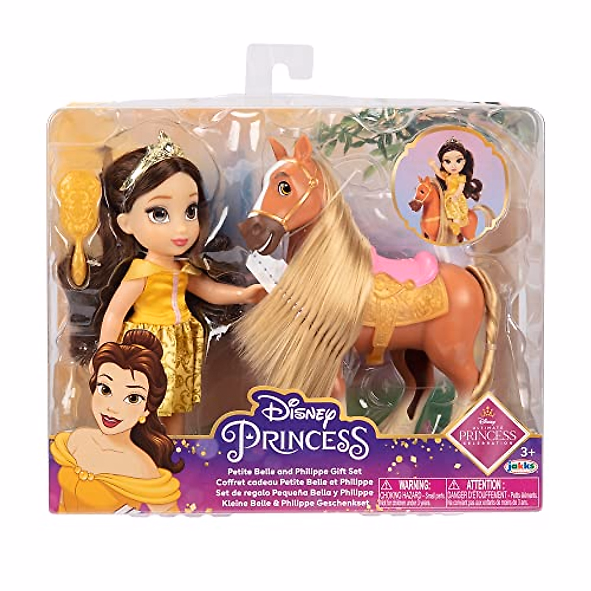 Disney Princess Belle Doll & Phillipe Petite Gift Set, Yellow