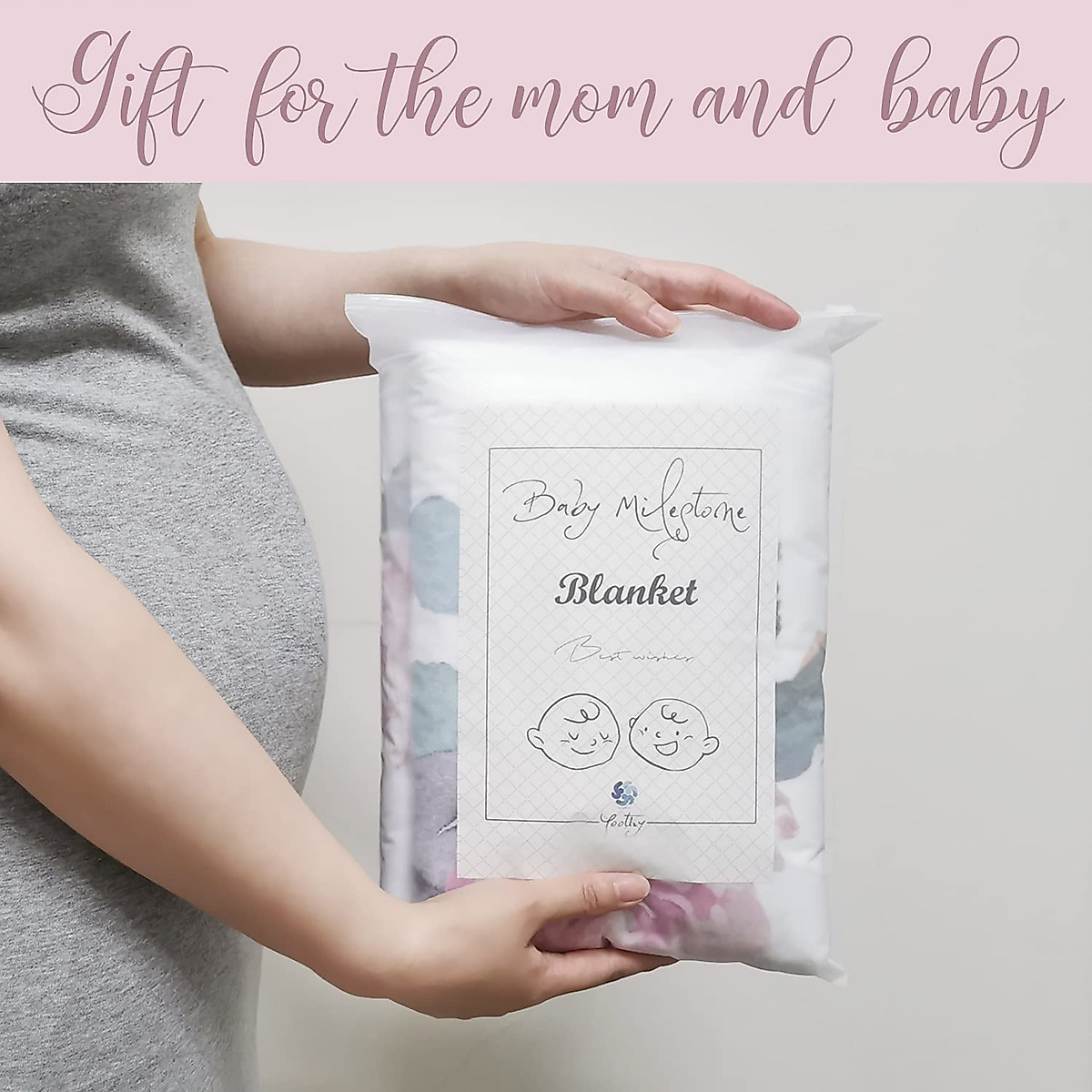 Baby Milestone Blanket for Baby Girl, Baby Monthly Milestone Blanket Girl, Newborn Baby Blankets for Girls Months Photography Background, Baby Growth Chart Blanket, Floral Nursery Blanket