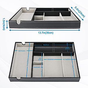 ProCase Set of 5 Stackable Jewelry Tray Drawer Organizer Bundle with Valet Tray Nightstand Organizer