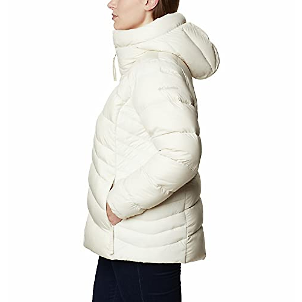 Columbia Women's Autumn Park Down Hooded Jacket, Chalk, Large