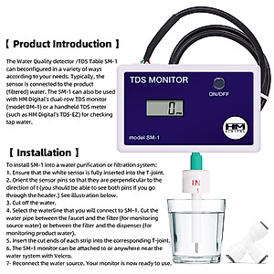 JzcsdkSIL Triple TDS Meter 0-9990PPM Online TDS Water Quality Tester Digital Display Water QualityPurity Tester Tds Meter Inlines