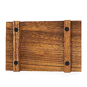 Wood Pedestal Stand & Risers - 9" Wooden Display Stand for Sink Caddy, Soap Tray, & Dish Soap Holder - Bathroom & Kitchen Counter Decor - Antique Walnut Farmhouse Style Tray (9 * 6)