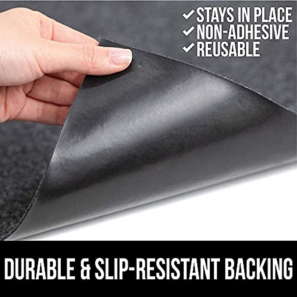 Gorilla Grip Drawer Liner and Under Sink Mat, Drawer Liner Size 12x20 in Beige, and Under Sink Mat Size 24x30 in Charcoal, 2 Item Bundle
