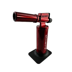 Space King Extended Tube Metal Shell Torch Lighter - Rustic Finish - Adjustable Flame - Use for Camping, Kitchen, Backyard, Travel, Beach, BBQ, Mountain, Outdoors, Travel, Garage, Welding, etc. (Red)