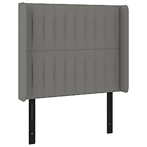 Penau Headboard with Ears Dark Gray 40.6"x6.3"x46.5"/50.4" Fabric Chic Bedroom Enhancements Elegance Meets Functionality