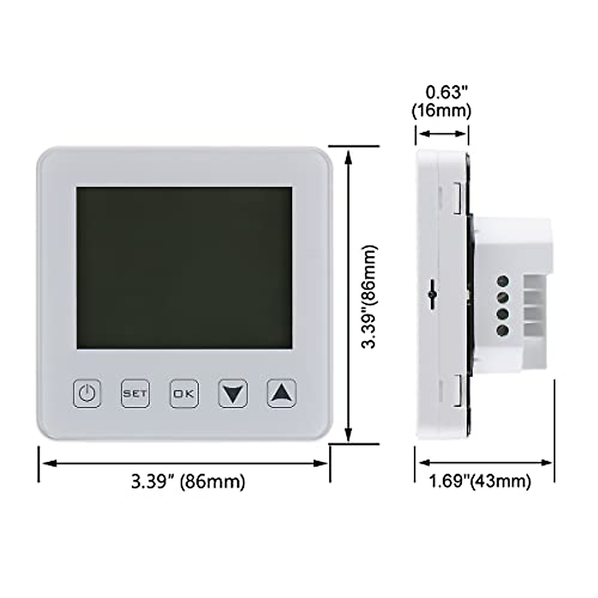 Wengart WiFi Smart Thermostat WG02B05-1,AC230V Max3A 2.4GHz Wi-Fi APP TUYA for Radiant Floor Heating,Compatible with Alexa Echo/Google Home,White Backlight