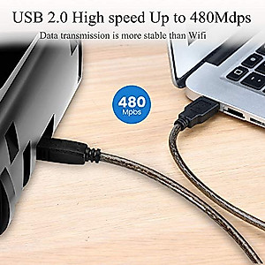 Printer Cable 25 Feet USB 2.0 Type A Male to Type B Male Printer Scanner Cable High Speed USB A to B Cable Compatible with HP, Canon, Brother, Epson, Xerox, Samsung etc