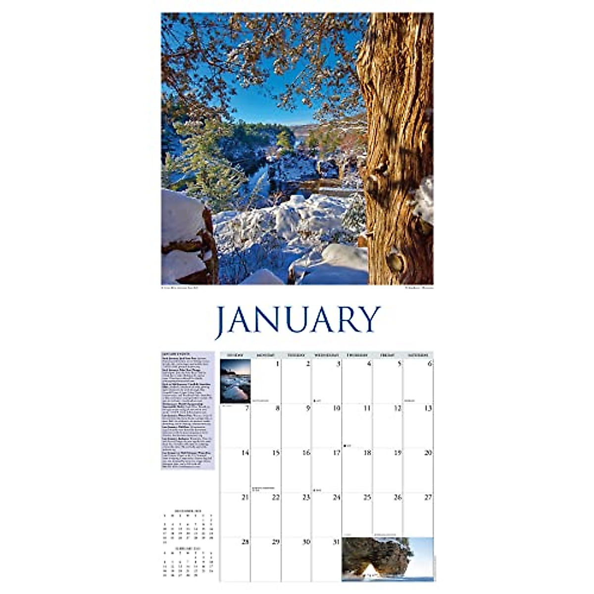 Willow Creek Press Wisconsin Monthly 2024 Wall Calendar (12" x 12")