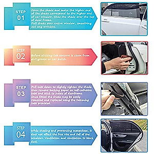 LEMLEON Car Window Shade,Automotive Sun Protection for Baby Windshield Mesh Rear Side Kids Sunlight Protection, Double Venting Design, Universal Fit Most of Cars and SUV's. 2 Pack