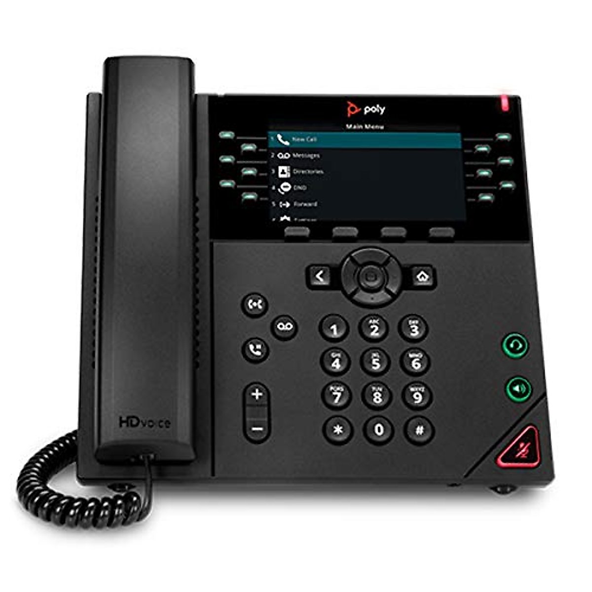 Poly - VVX 450 Business IP Phone (Polycom) - 12-Line, Color IP Desk Phone with Handset - POE - 4.3" Color LCD Display