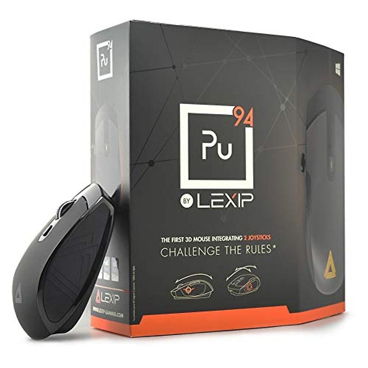 Lexip Pu94 Gaming Mouse-3D Wired and RGB Gamer Mouse-Special 3D Environments and Design Software-2 Joysticks, 6 Buttons and 12 Programmable Directions - Ultimate Glide with 6 Ceramic Feet