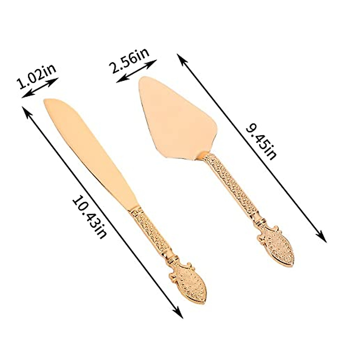 European Style Wedding Cake Knife and Server Set Exquisite Cake Cutting Set for Wedding Cake Cutting Set for Wedding (Gold-1)