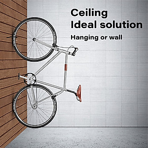 Sinoer 8 Pack Heavy Duty Bike Screw in Storage Hooks Rack,for Garage Wall and Ceiling Bicycle Storage & Heavy Duty Goods on Wall, Perfectly Utility Tool Hanger (Black)